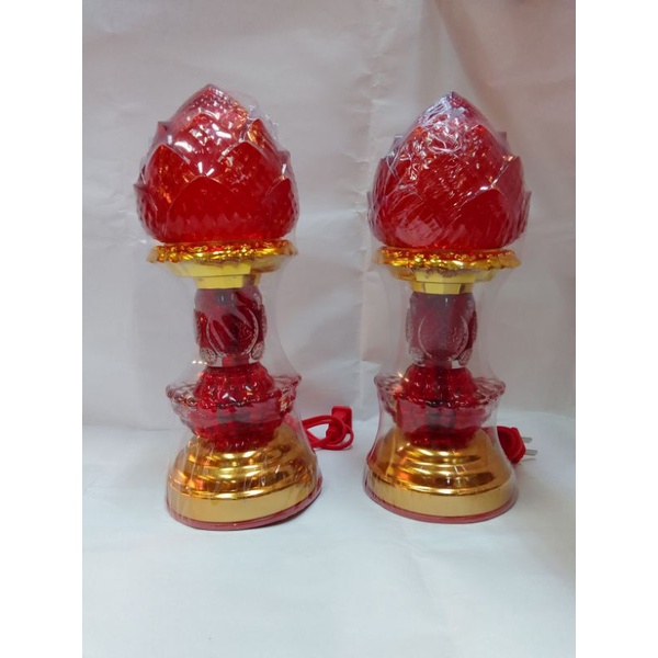 Lotus Lamp LED with Gold Bar Altar Lamp Lotus Flower LED 1 pair altar ...