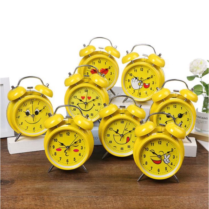 Cute Smiley Face Desk Alarm Clock, Big Bell Desk Clock | Shopee Philippines