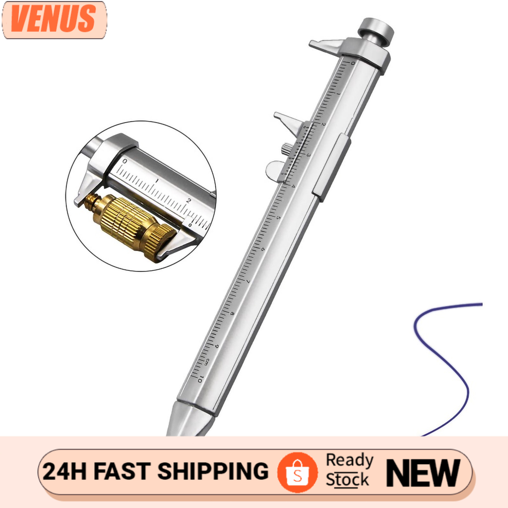 VENUS Vernier Caliper Ballpoint Pen Plastic 0‑100mm Measuring Ruler 2 ...