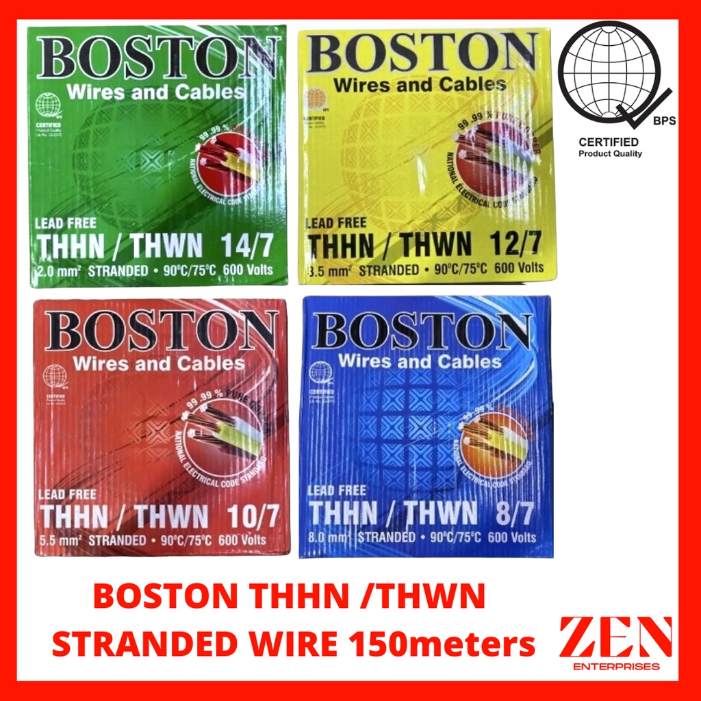 Original BOSTON THHN/THWN 2.0mm 3.5mm 5.5mm 8.0mm ELECTRICAL STRANDED ...