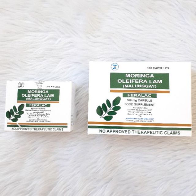 50's / 100's FERALAC 500mg Malunggay Moringa Capsule | Shopee Philippines