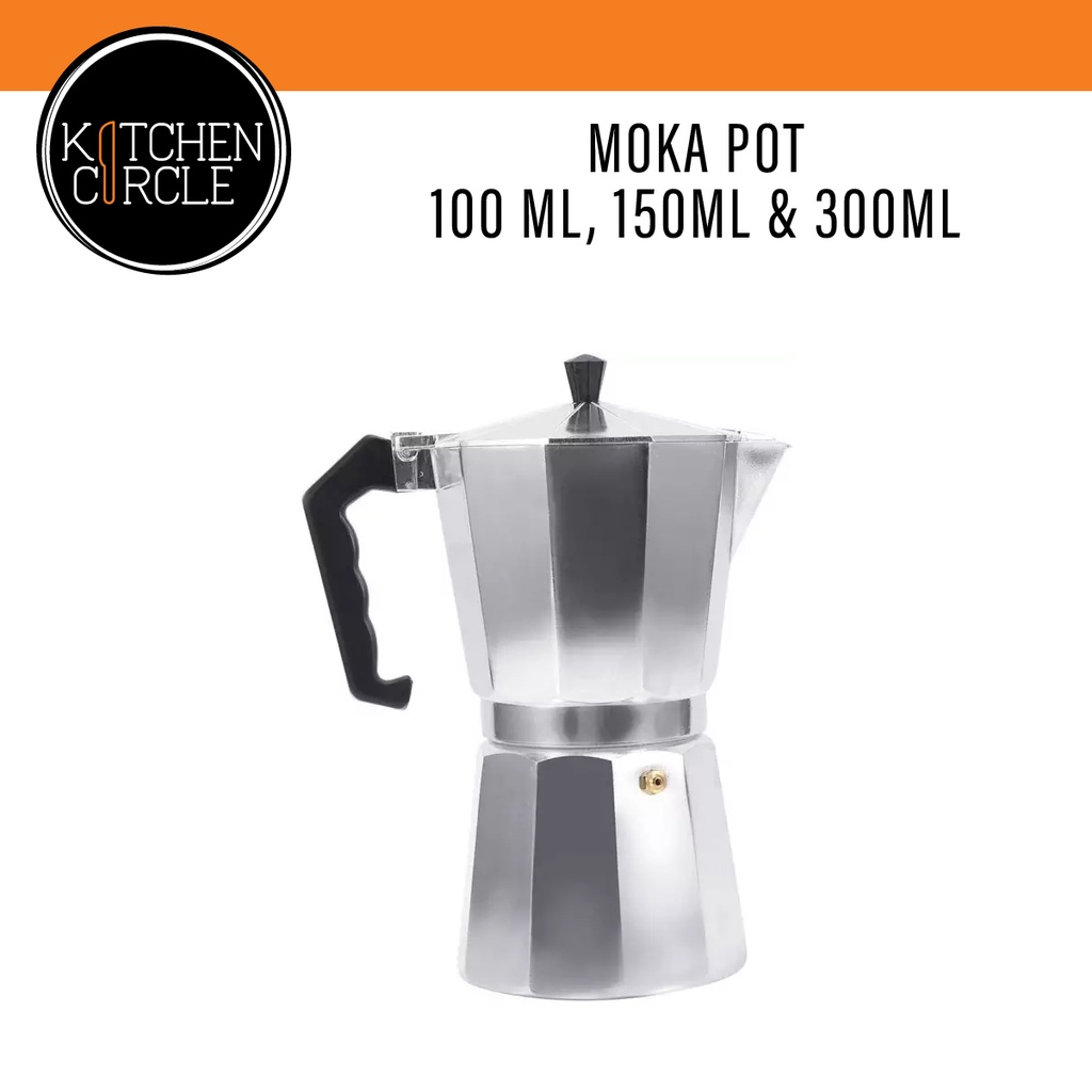 Moka Pot 100ml 150ml and 300ml Percolator Cafe Coffee Pot Coffee Maker ...