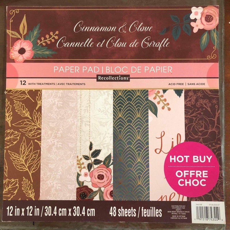 Recollections DCWV Craft Smith 12x12 Paper Pad Cardstock Foiled ...