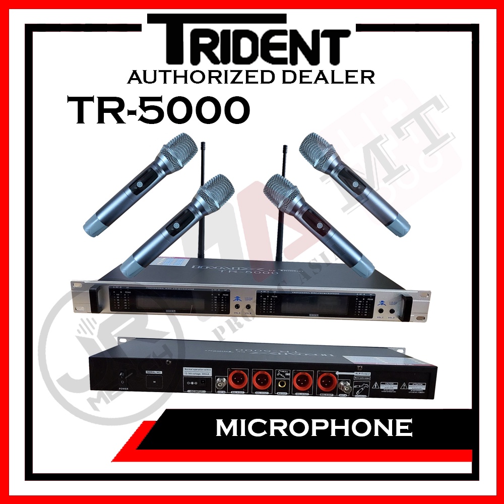 IMIX Trident (TR-5000) 4pcs Professional UHF Wireless Microphone with 4 ...