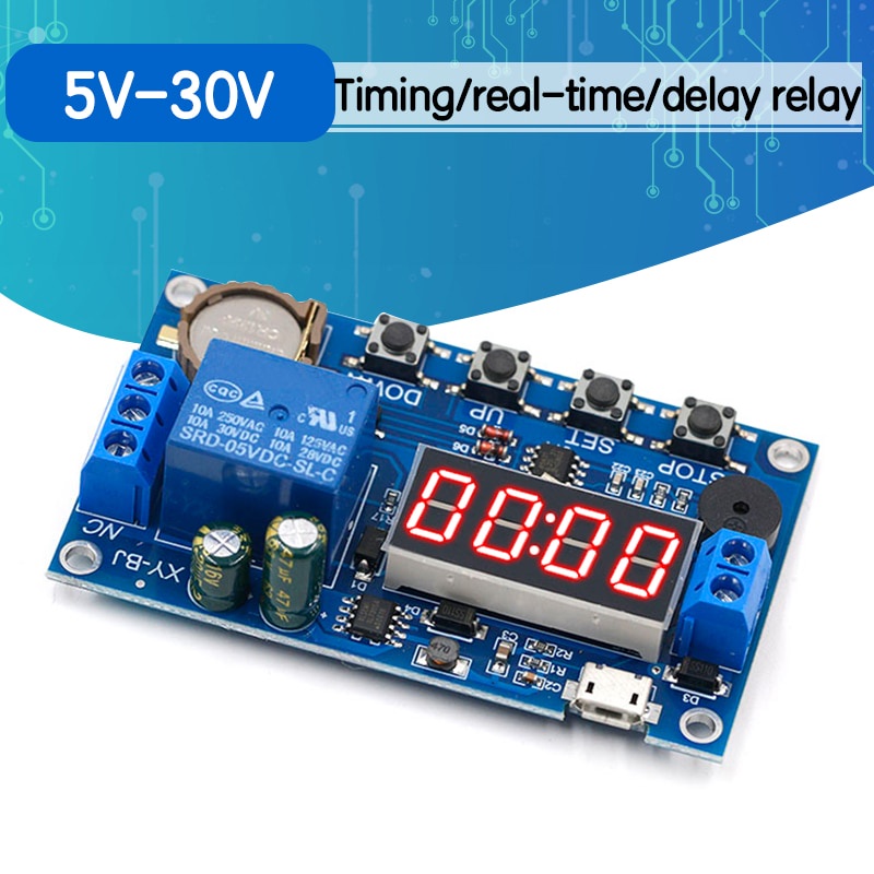 DC 5V Real time Timing Delay Timer Relay Module Switch Control Clock ...
