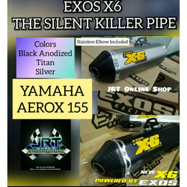 Yamaha Aerox 155 Version 1 Exos X6 Genuine Pipe Muffler Black | Shopee ...