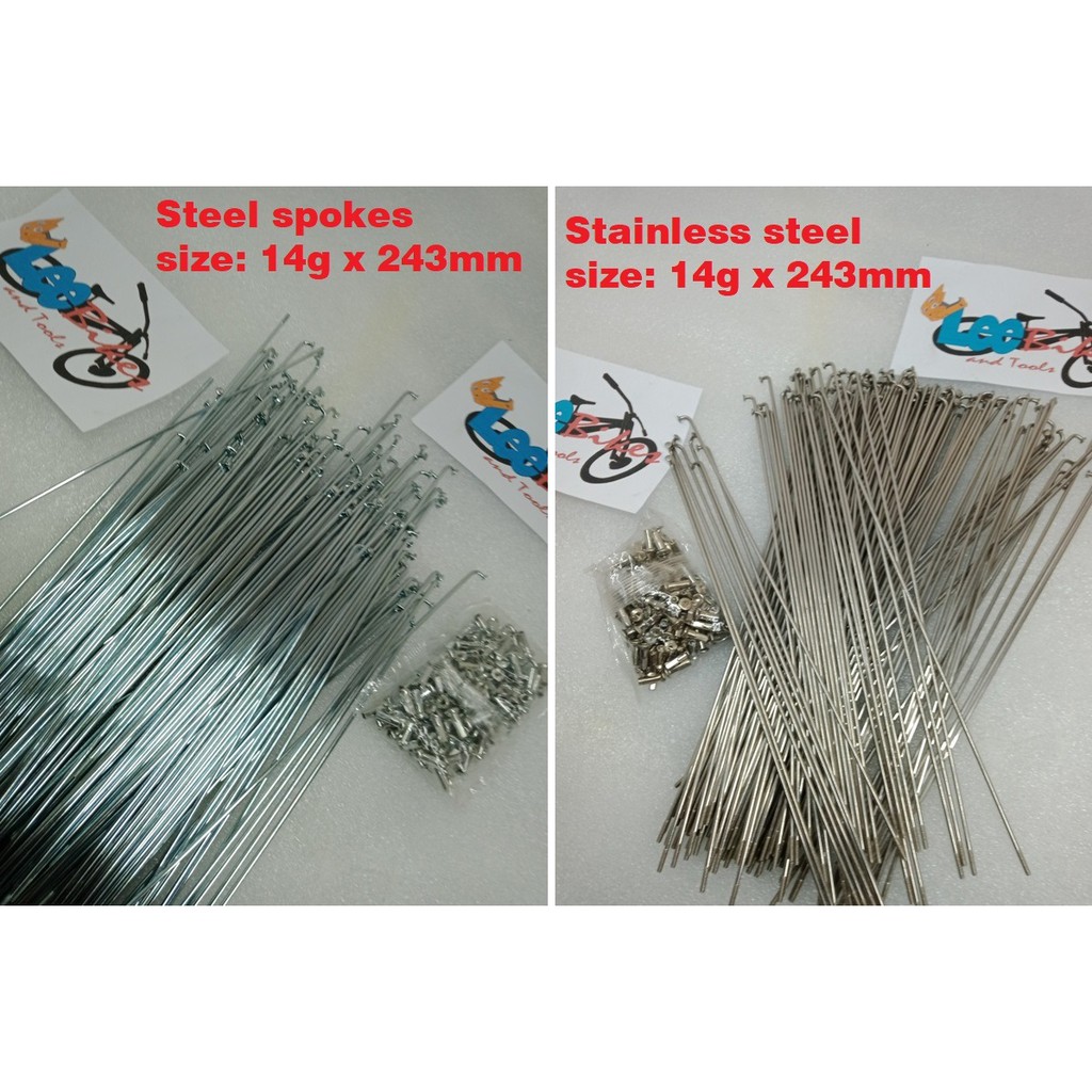 Bike Spokes size 24 Inches bal type Bike Bicycle Wheel Rim (14g x 243mm ...