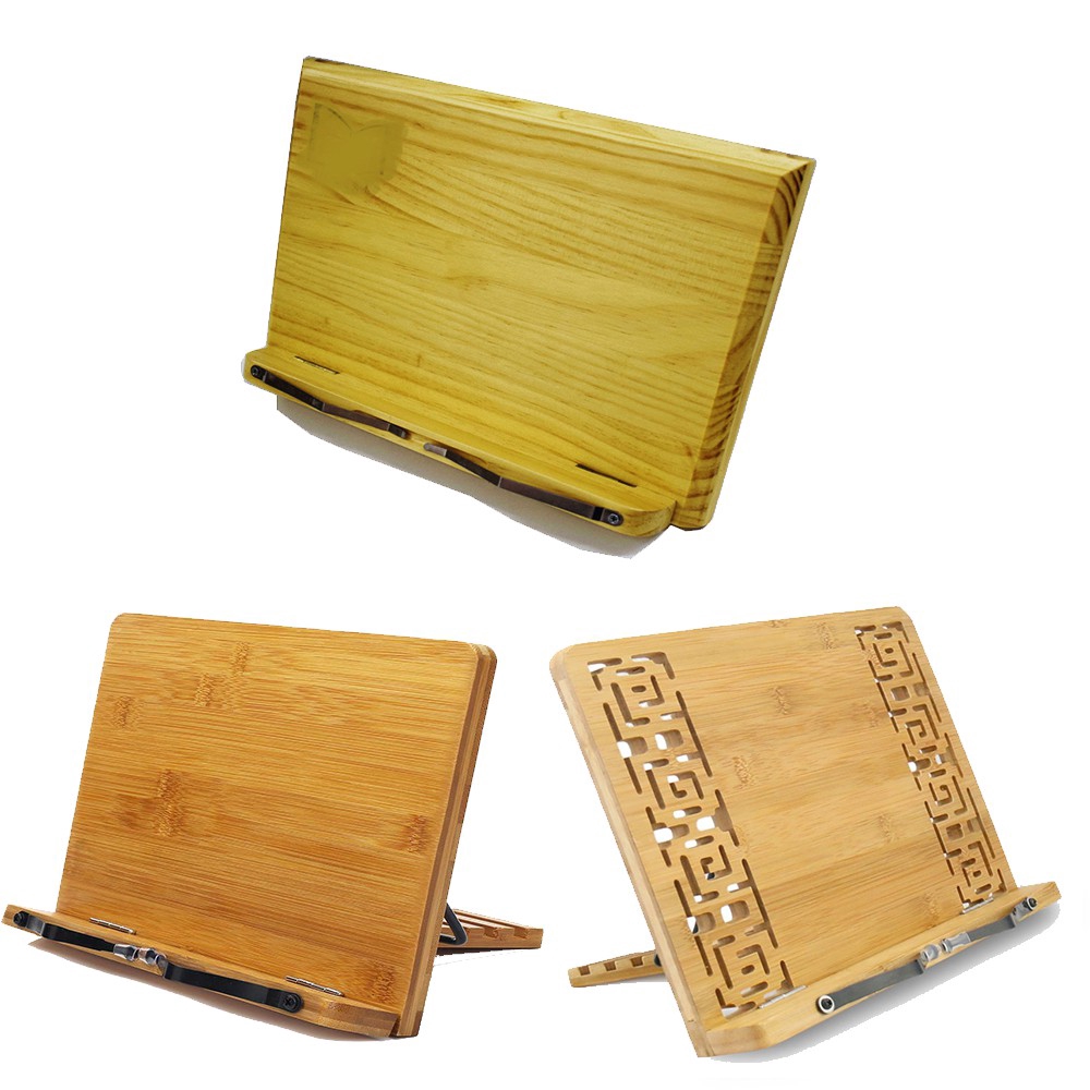 Bamboo Reading Rack Book Stand Adjustable Holder Easel Bamboo Rack Easy ...