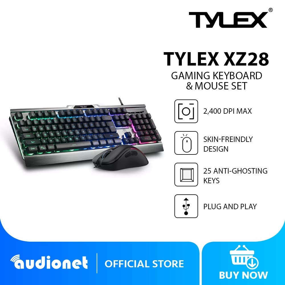 TYLEX XZ28 RGB Backlit Metal Gaming Keyboard and Mouse Set 3 Colorful ...