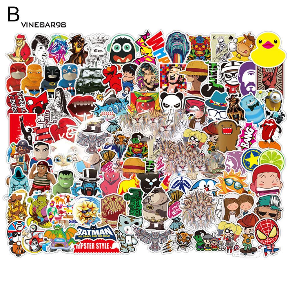 Vine 100Pcs Cartoon Graffiti Stickers Decals Mixed Style for Door Phone ...
