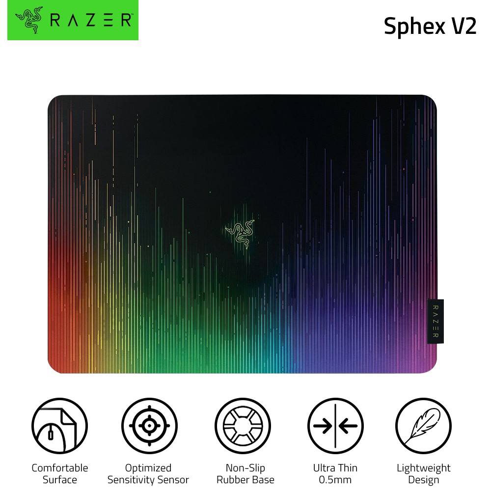 Razer Sphex V2 Ultra-Thin 0.5mm Polycarbonate Surface Gaming Mouse Mat ...