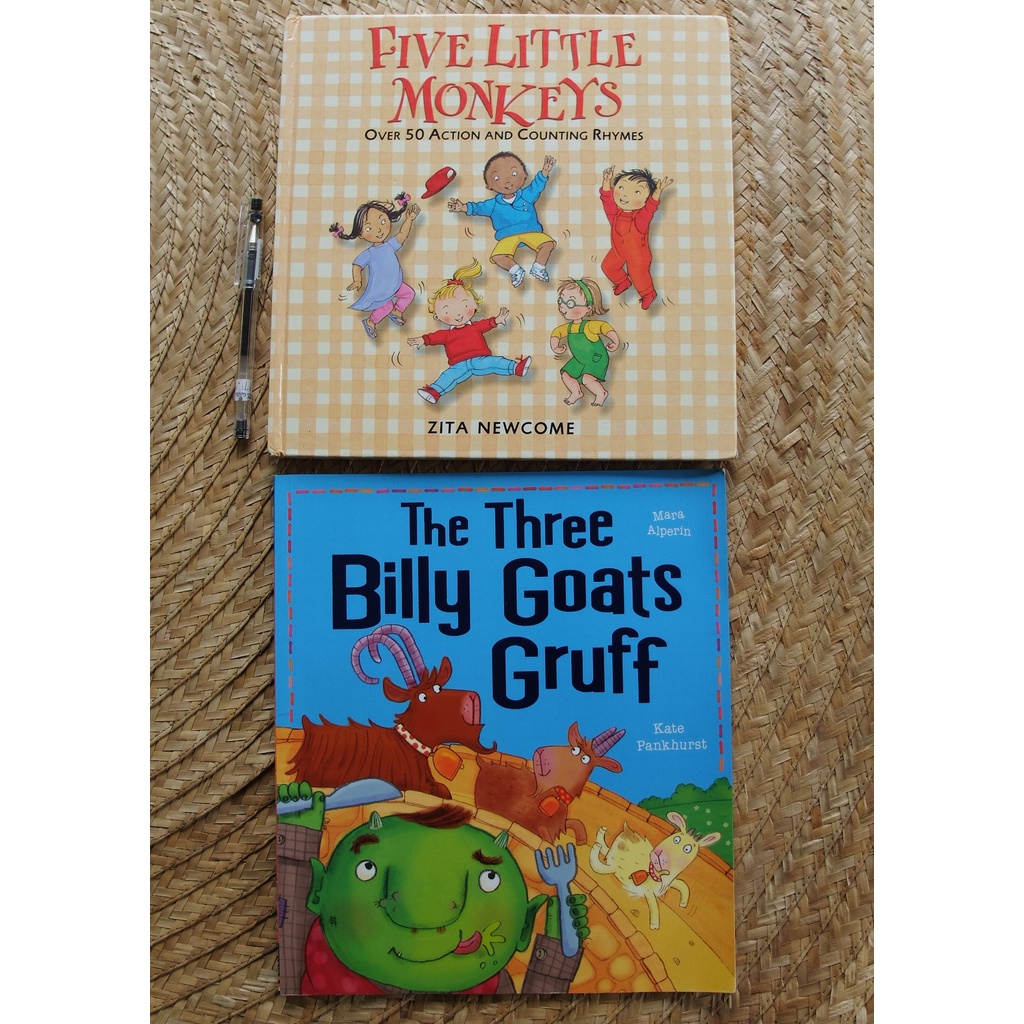 Five Little Monkeys (Nursery Rhymes Book) + Three Billy Goats Paperback ...