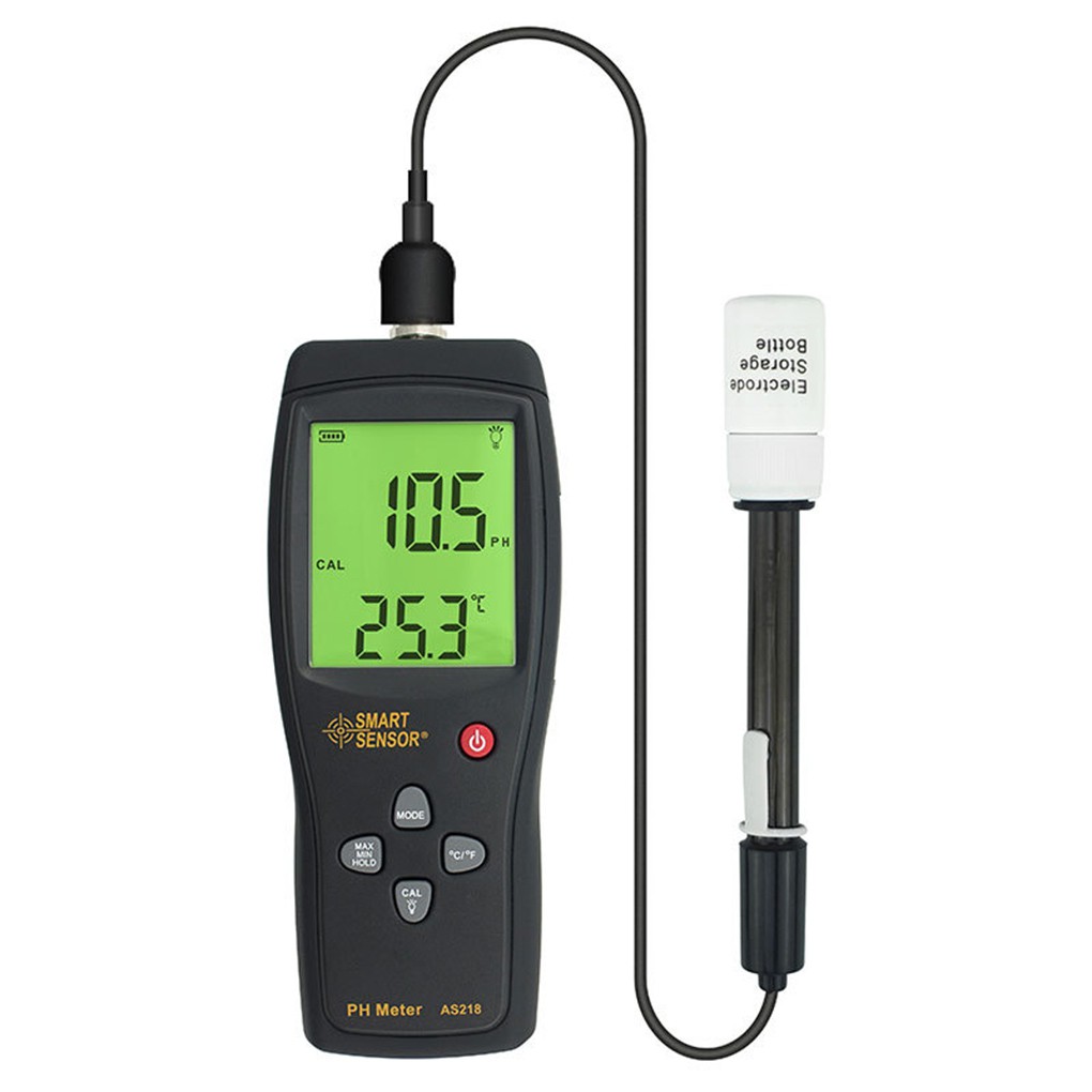 SMART SENSOR AS218 Digital PH Meter 0.00~14.00pH Moisture Measuring ...