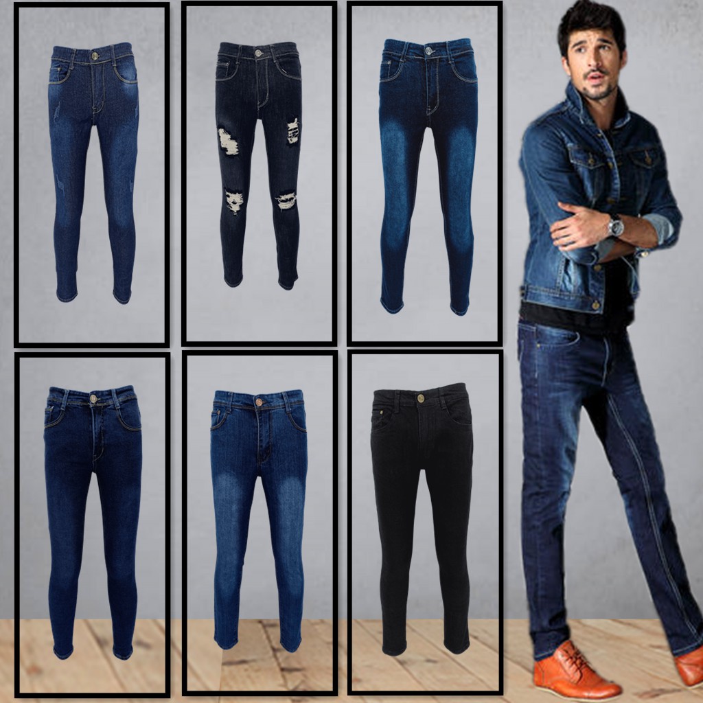 Forgamos #22101 Denim Blue Maong , Skinny Jeans For Men ,Stretchable ...