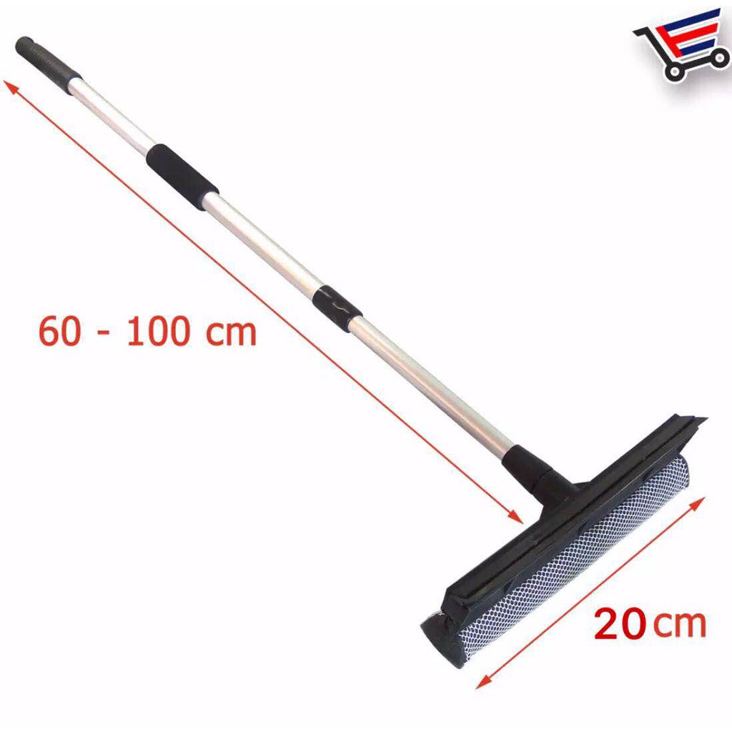 Double-sided retractable glass sponge wiper with long handle | Shopee ...