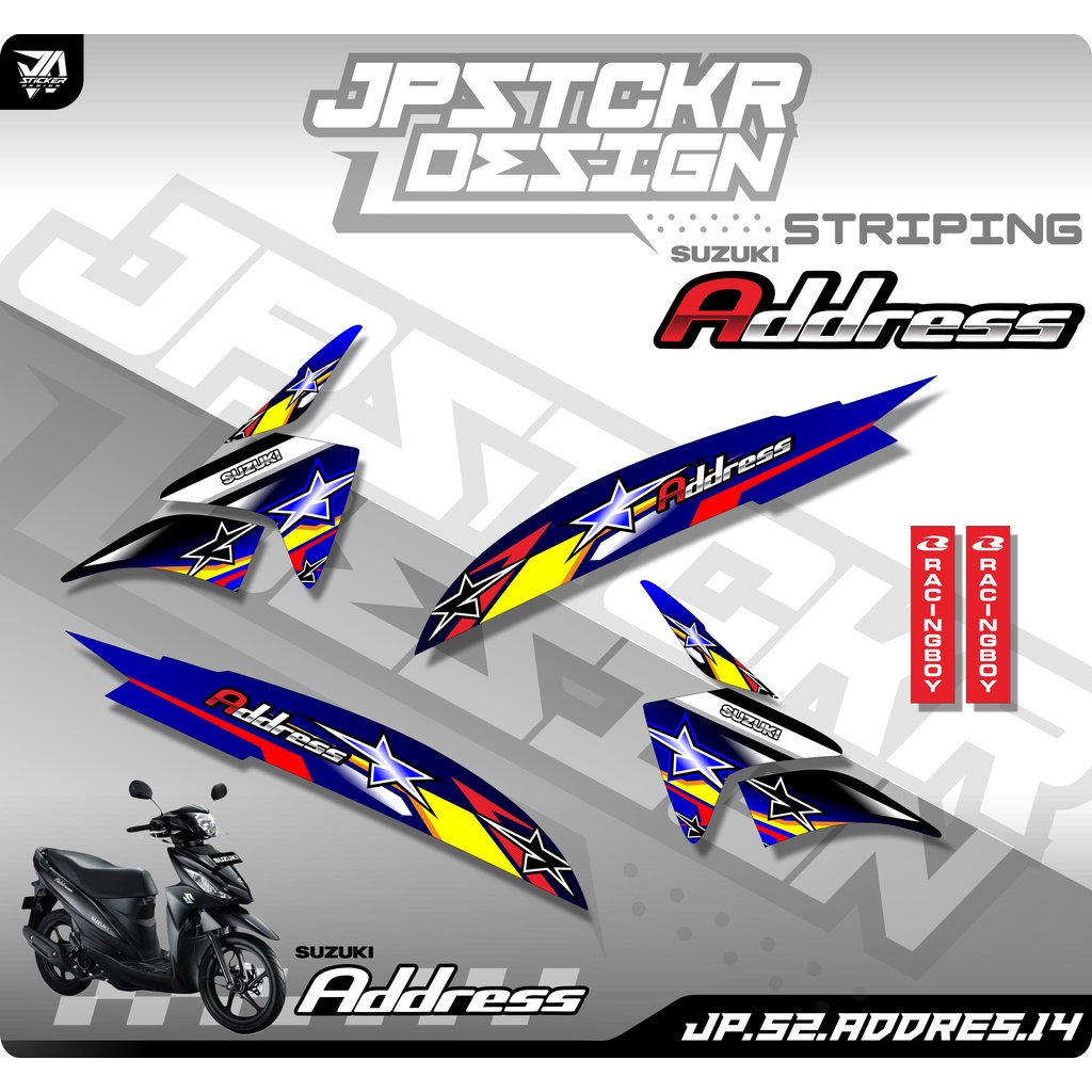 Address STICKER STRIPING ADDRESS - SUZUKI Motorcycle STRIPING LIST STICKER ADDRESS HOLOGRAM ...