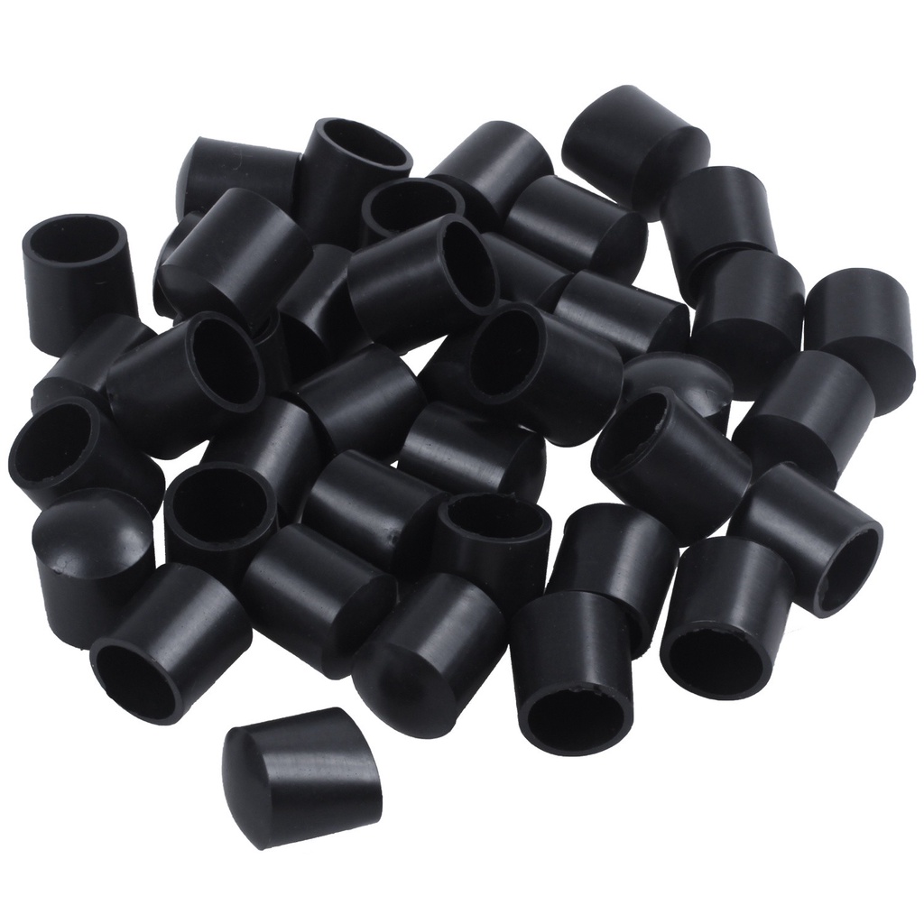 Rubber caps 40-piece black rubber tube ends 10mm round | Shopee Philippines