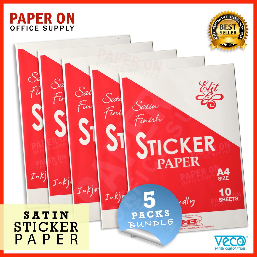 VECO Satin Sticker Paper (5packs) | Shopee Philippines