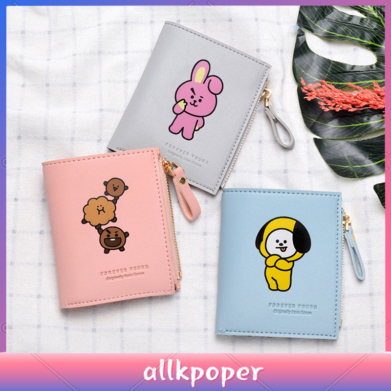 KPOP BT21 Wallet Short For Women Wallet Card Pack BTS Cartoon Character ...