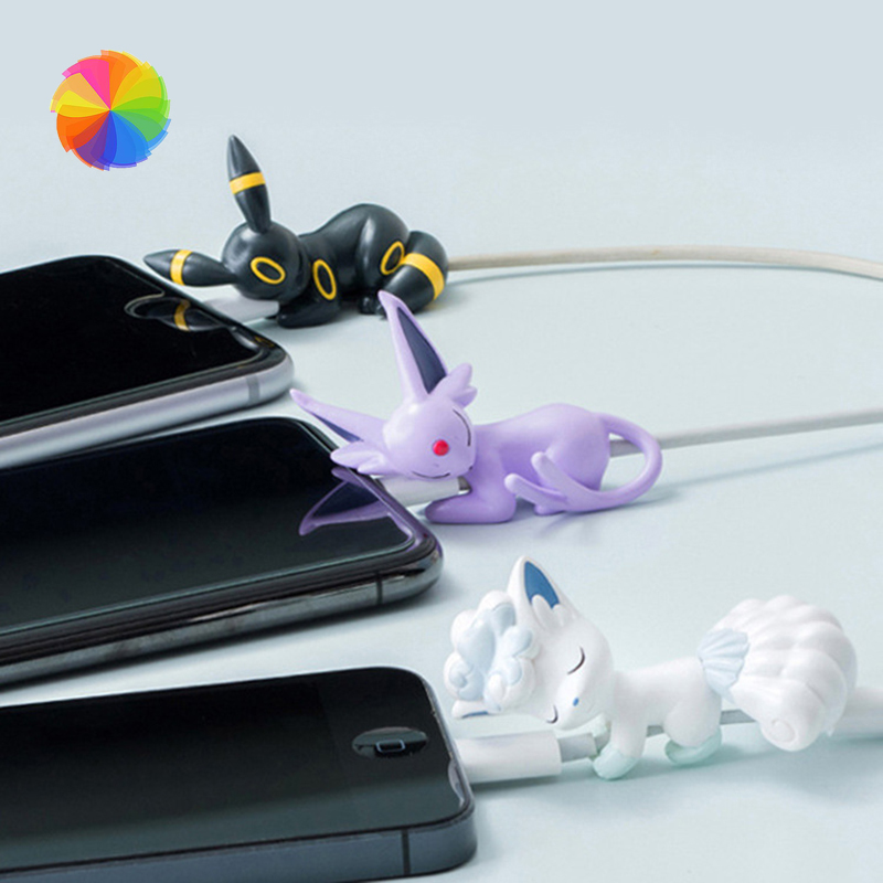 Pokemon Pikachu Kartun Gigitan Kabel Kabel Pelindung Pemegang Saluran ...