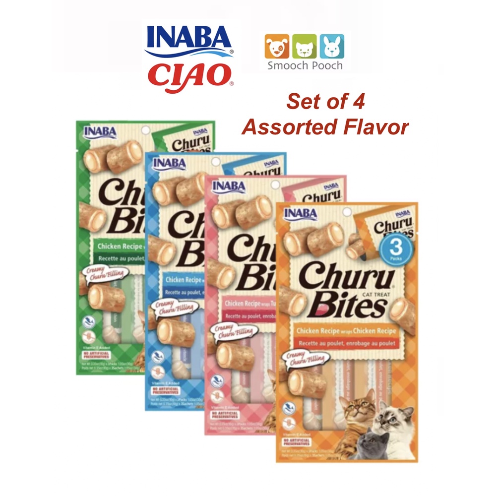 Inaba Churu Bites Chicken Recipe Cat Treats 10g x 3 (Assorted flavor ...