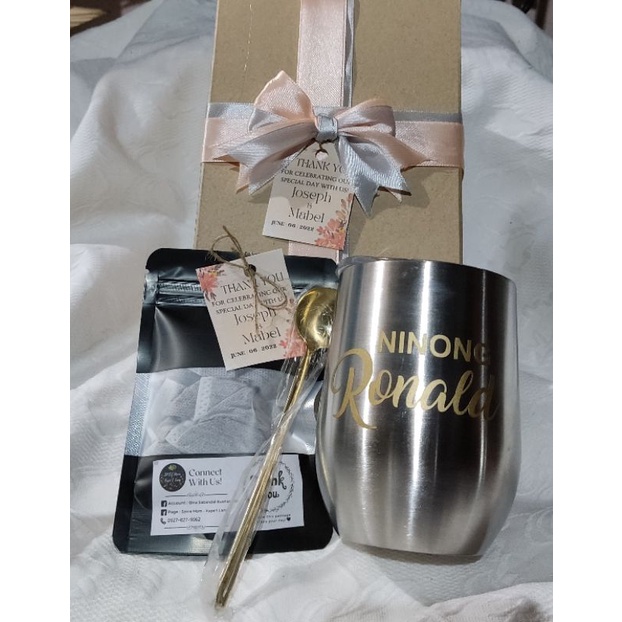 Personalized Egg Mug with Gold Spoon and Bag in Pouch | Shopee Philippines