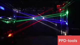 Disco Laser Light 4 in 1 LED Mobile Headlight,8 x 3w RGBW DJ stage ...
