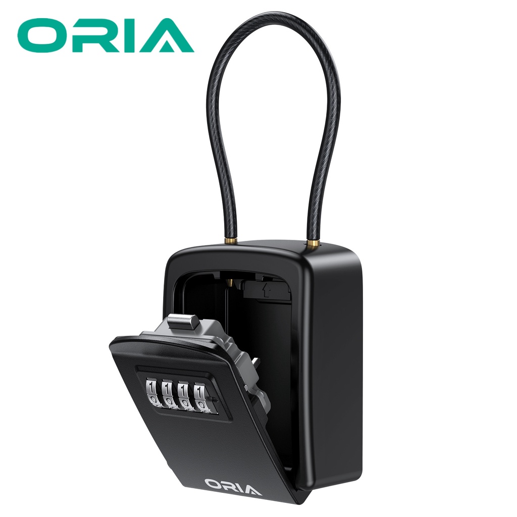 ORIA Key Lock Box 4 Digit Combination Wall Mounted Key Safe Box with ...