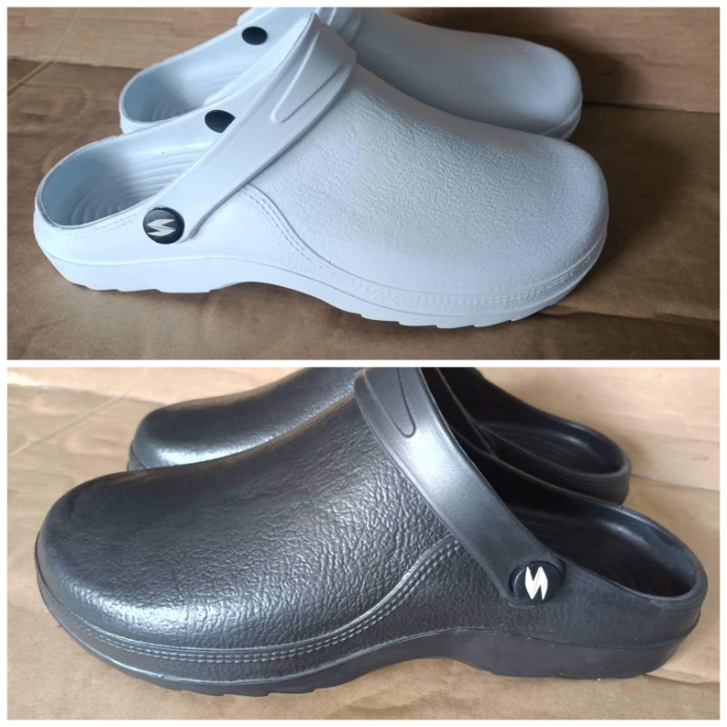 Halfshoes Super Lite Black & White (kitchen Clogs) | Shopee Philippines