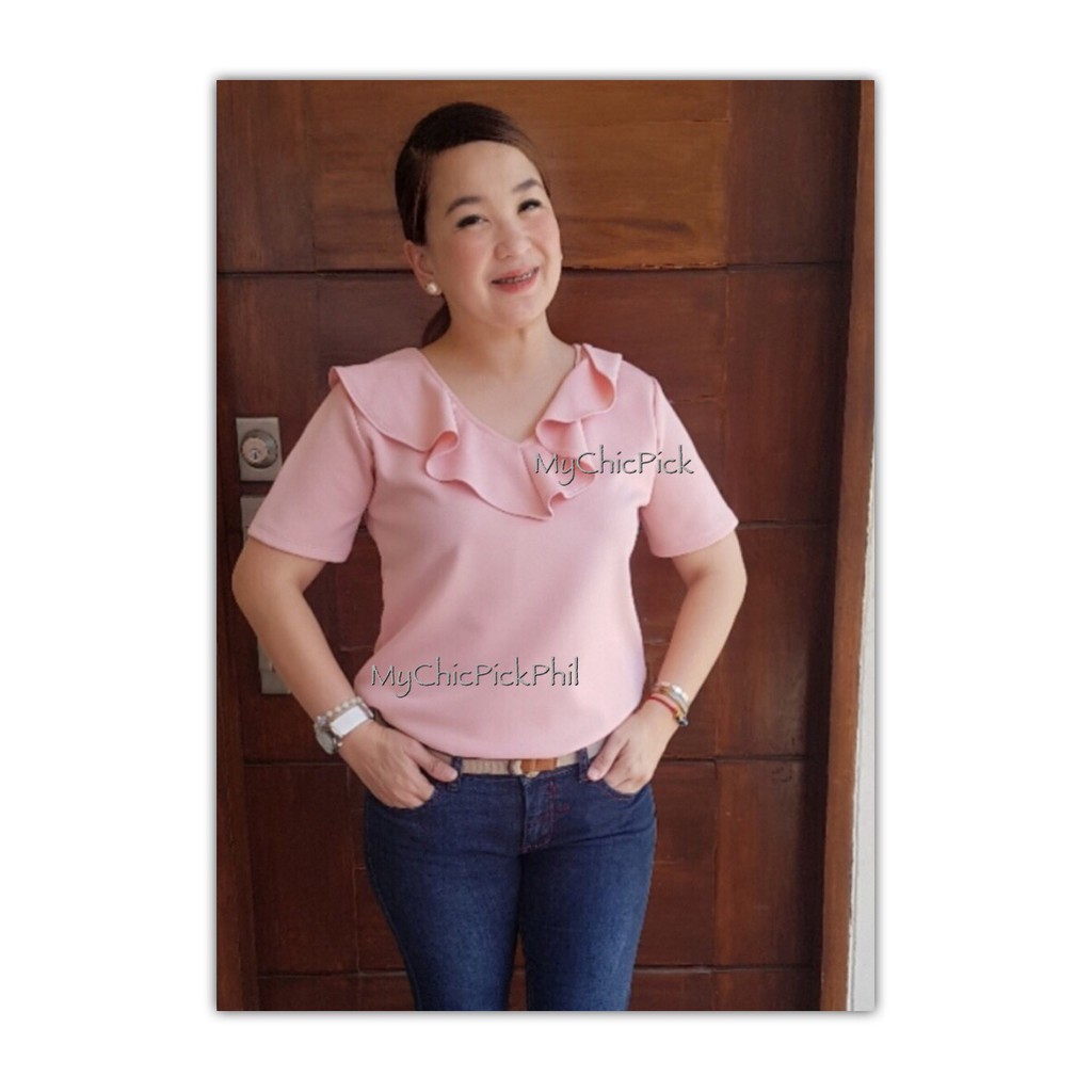 SUNSHINE Top - Blush, Maroon & Navy Blue | Shopee Philippines