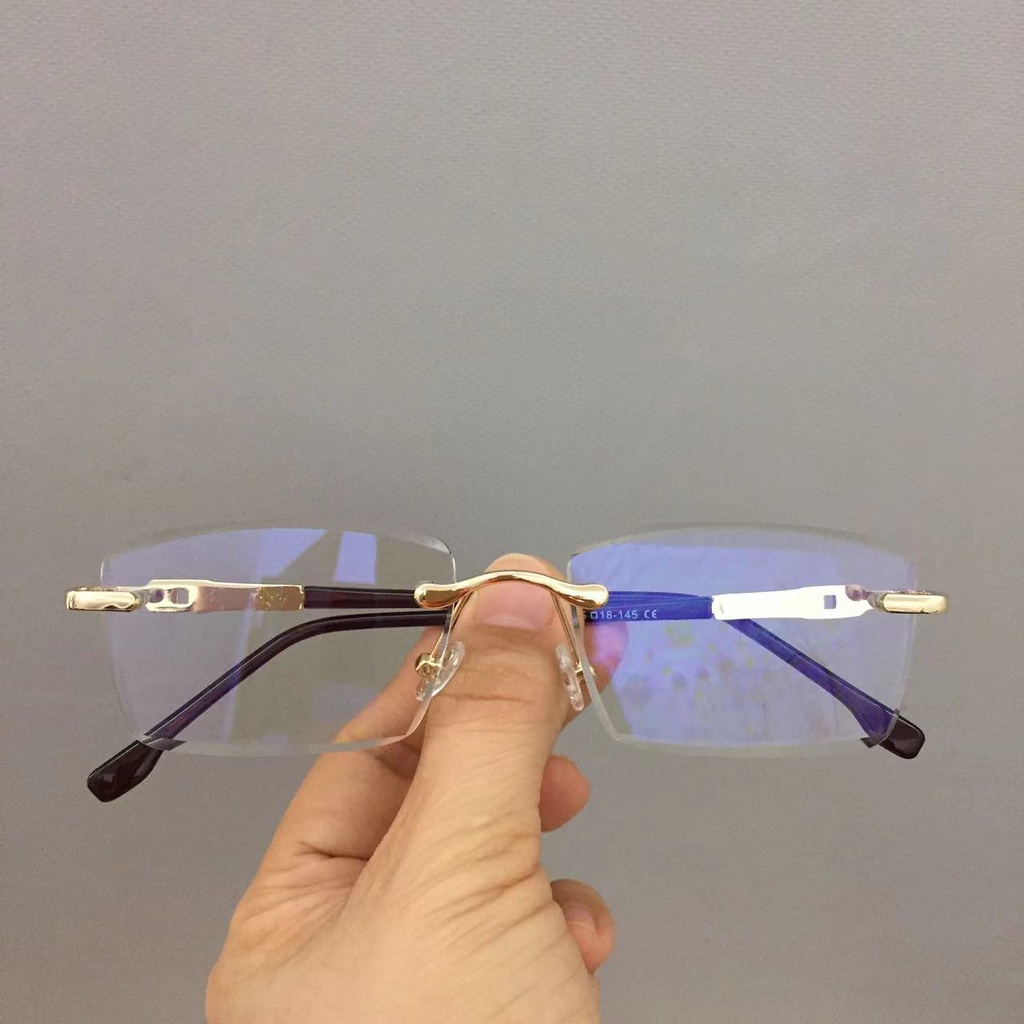 Rimless anti-blue radiation protection eyeglasses for unisex ...