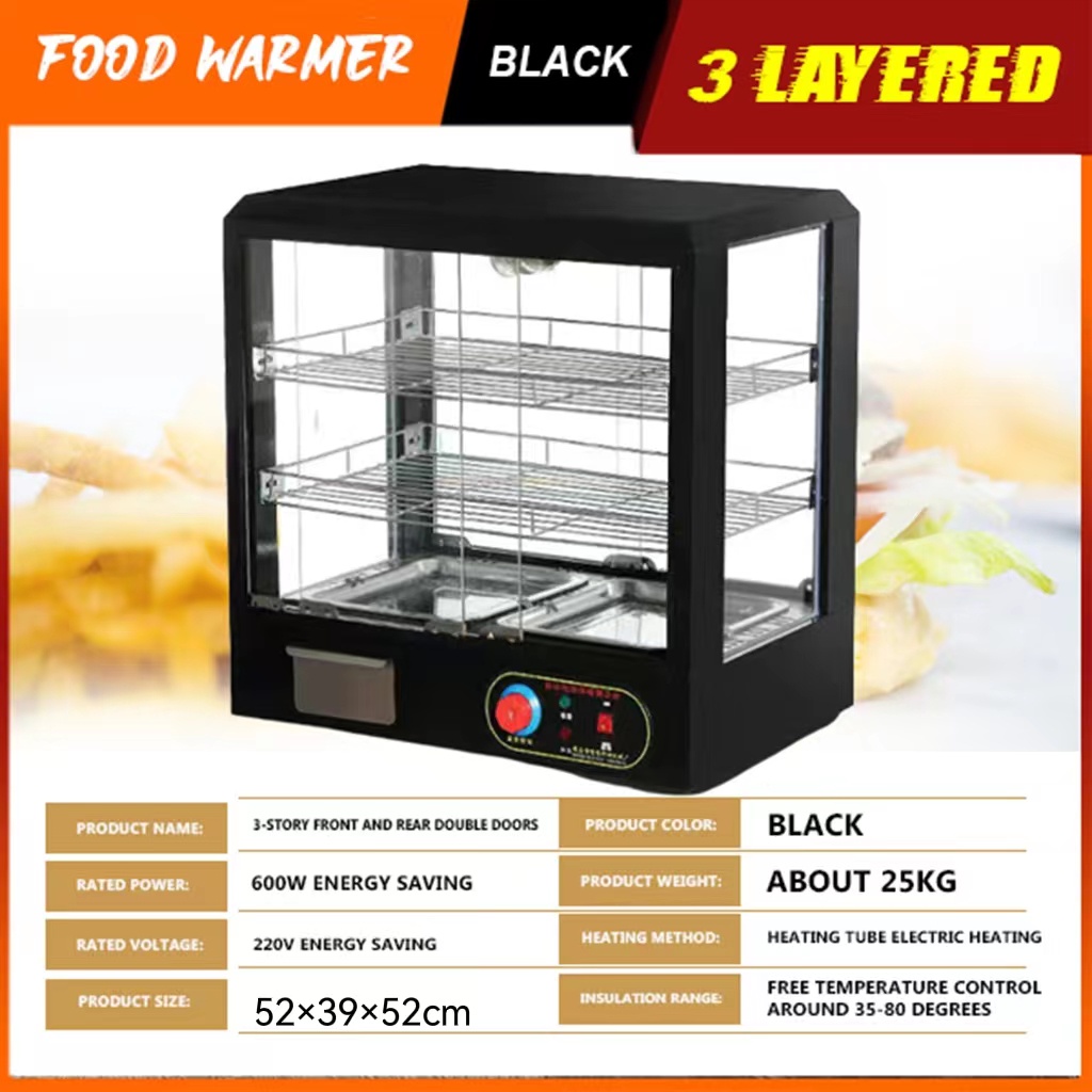 Heavy Duty Curve Glass Showcase Display Electric Food Warmer Food ...