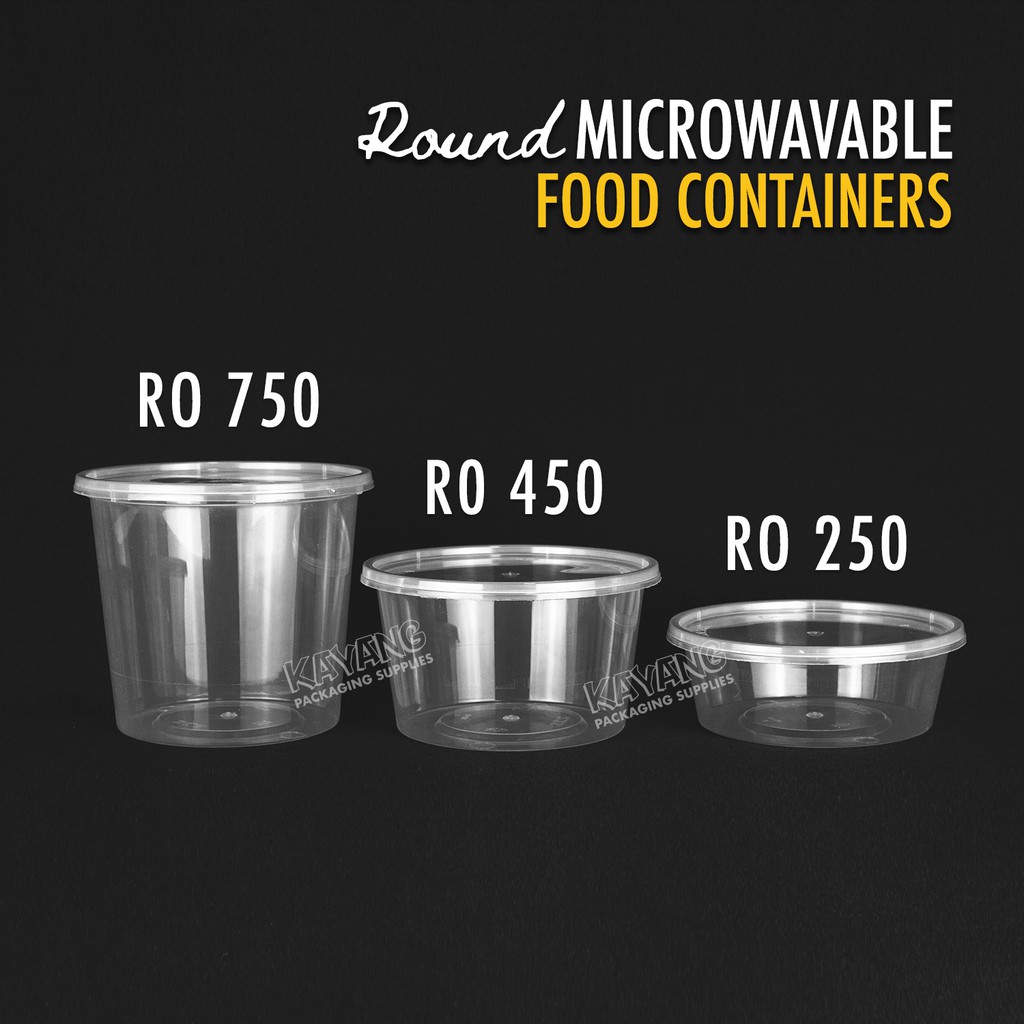 [10pcs] Round Microwavable Food Container, RO10 RO16 RO30 Plastic tub ...
