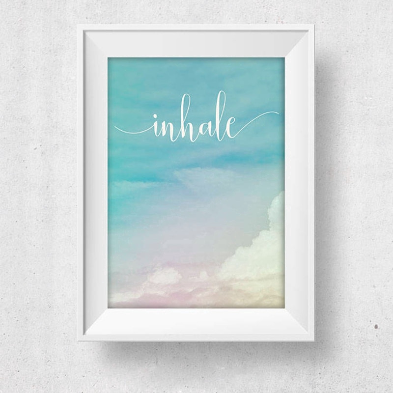 Inhale Exhale Motivational Poster Yoga Meditation Prints Boho Home ...