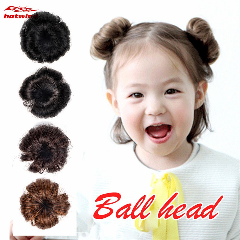 Lovely Children Kid Girl Hairpin Wig Meatball Head False Hair | Shopee ...