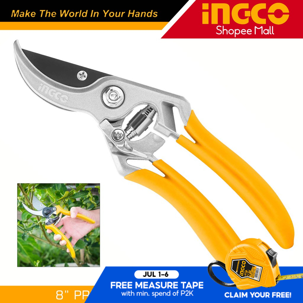 Ingco HPS0109 Secateurs Garden Pruning Shears Stem Cutter Bypass Type ...