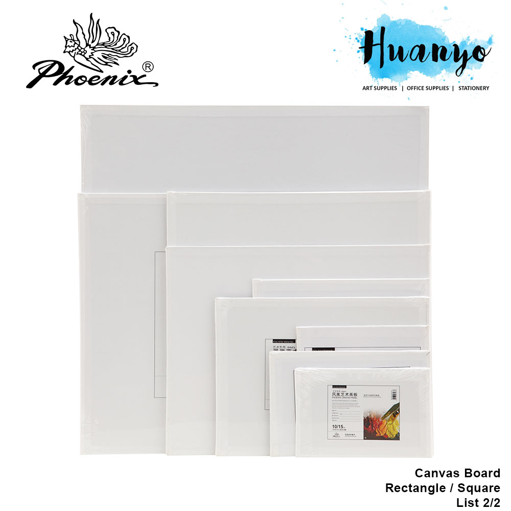 Phoenix Artist Triple Primed Cotton Canvas Board Panel (260GSM, Medium ...