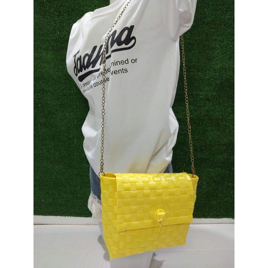 Modern Bayong Women's Sling Bag - Yellow (with free Charm) | Shopee ...