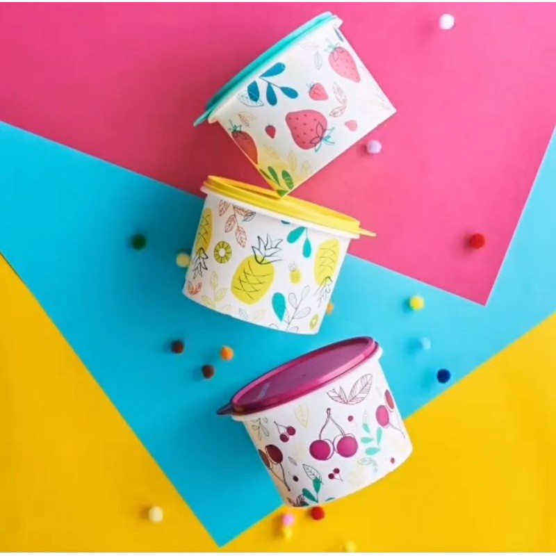 Tupperware Colourful Fruity Canister Set 600ml (1) | Shopee Philippines