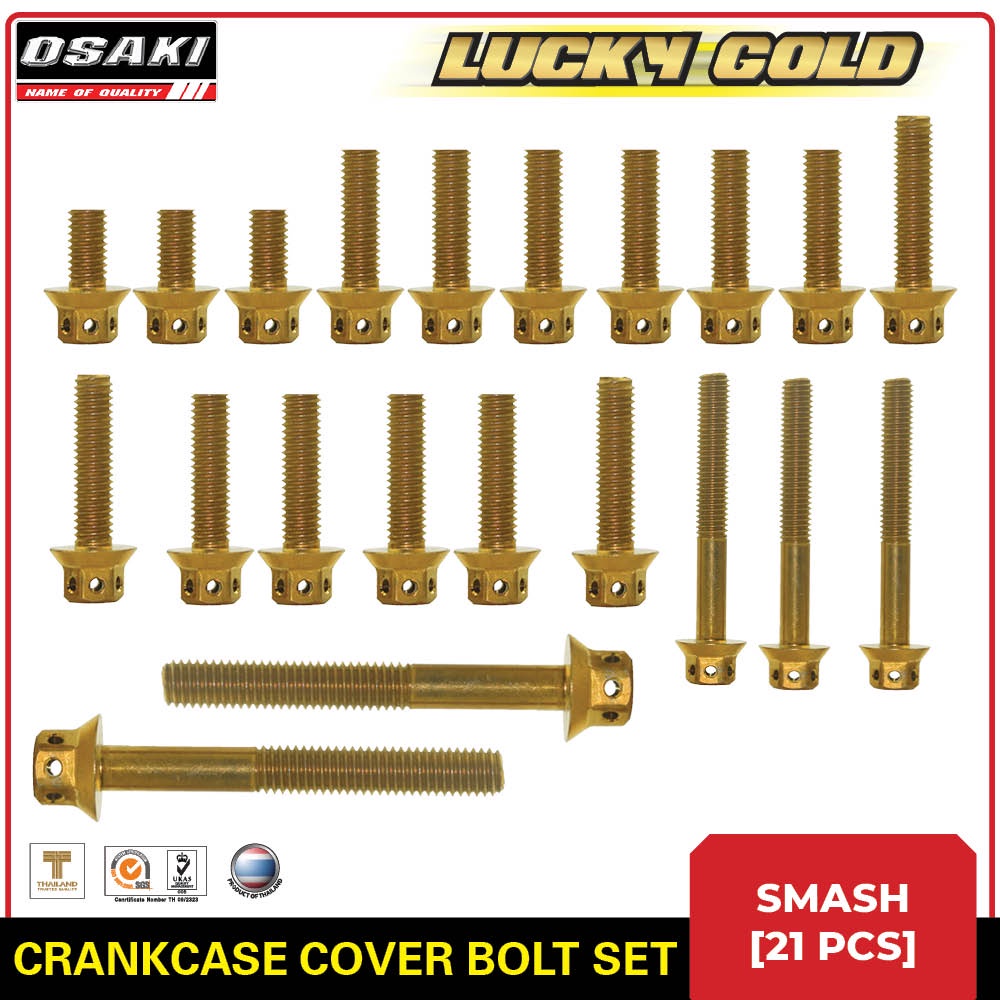 Smash 115 Osaki Lucky Gold Crankcase Bolt Set [21 pcs] (Made in ...