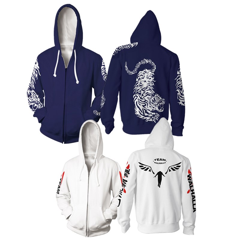 Anime Tokyo Revengers Walhalla Kazutora Hanemiya Cosplay Hoodie 3D ...