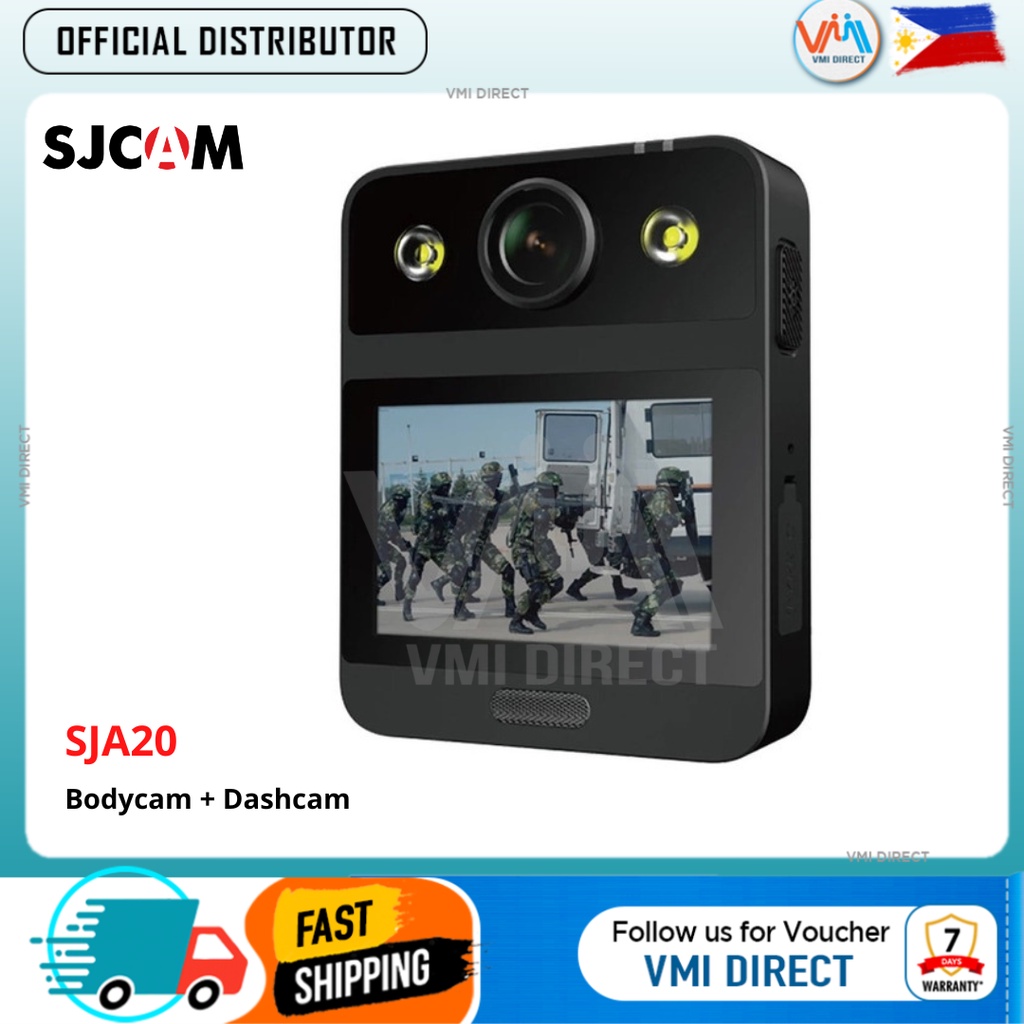 SJCAM A20 2880p Body Camera Body Worn for Hands-Free Recording (Black ...