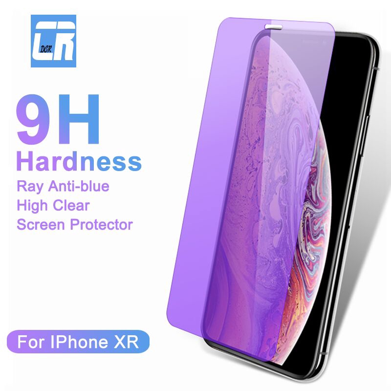 Anti Blue Purple Light Tempered Glass For iPhone 16 15 14 13 12 11 Pro ...