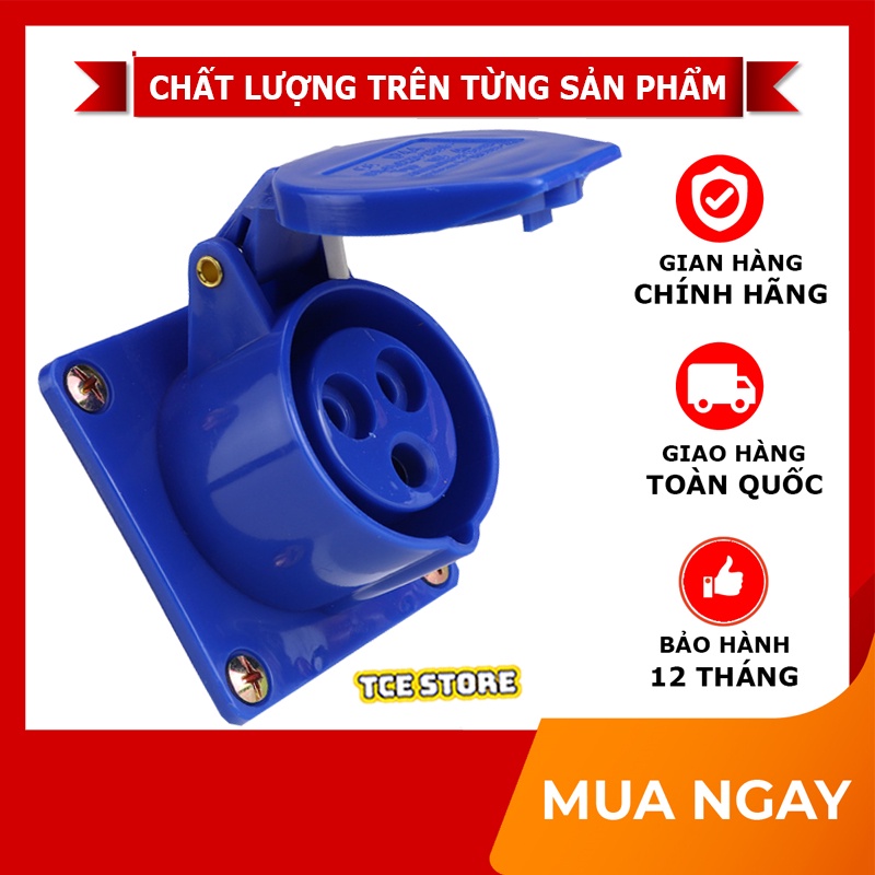Industrial socket, wall socket with cover 1 phase 3 pin 16A | Shopee ...