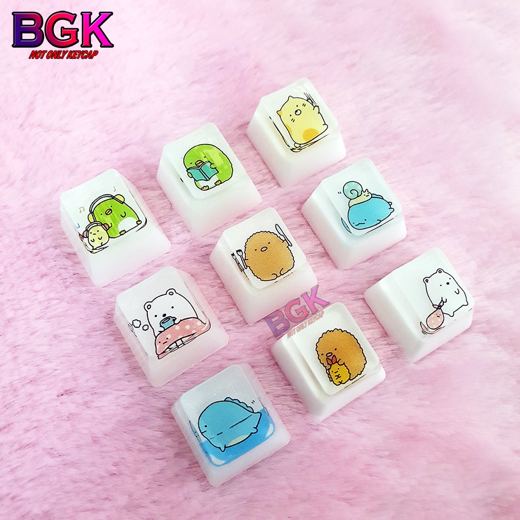 Artisan OEM Profile Odd keycap Cute Cartoon Theme 2 (cast resi, unique ...