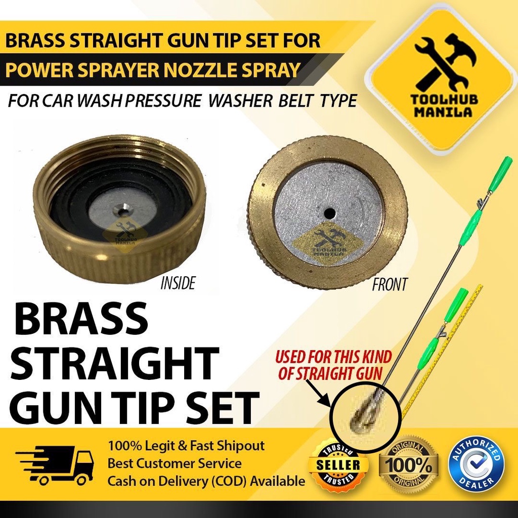 BRASS Straight Gun Tip Set Power Sprayer Stick Nozzle Spray for Belt ...