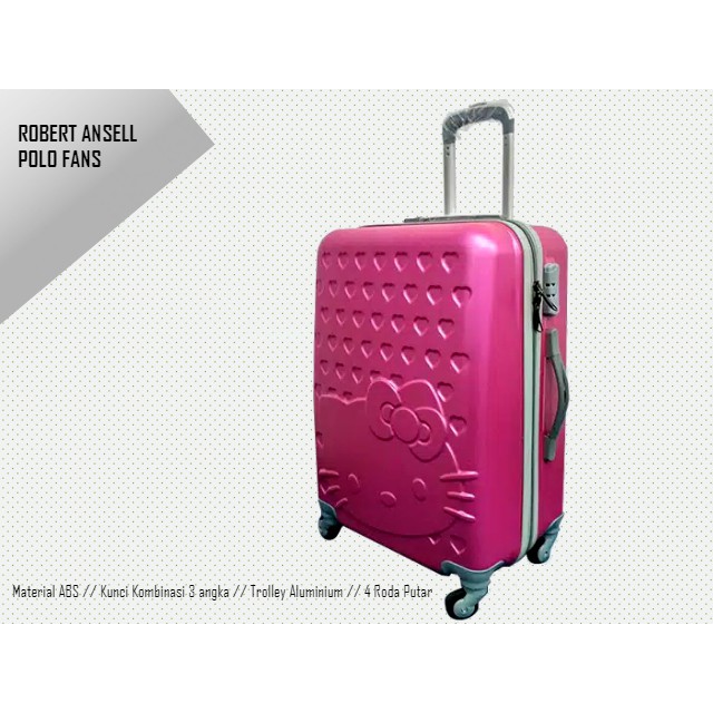 Hello Kitty 4-wheel ABS fiber Hardcase Cabin Travel Suitcase, 3-digit ...