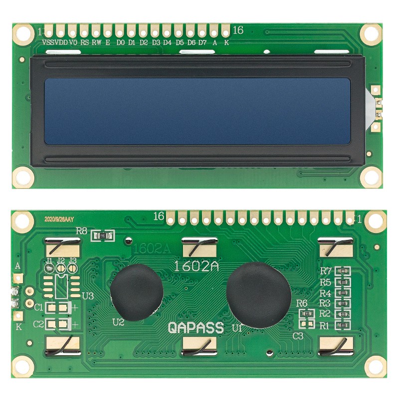 LCD1602 1602 LCD Module Blue / Yellow Green Screen LCD1602+I2C/IIC 16x2 ...