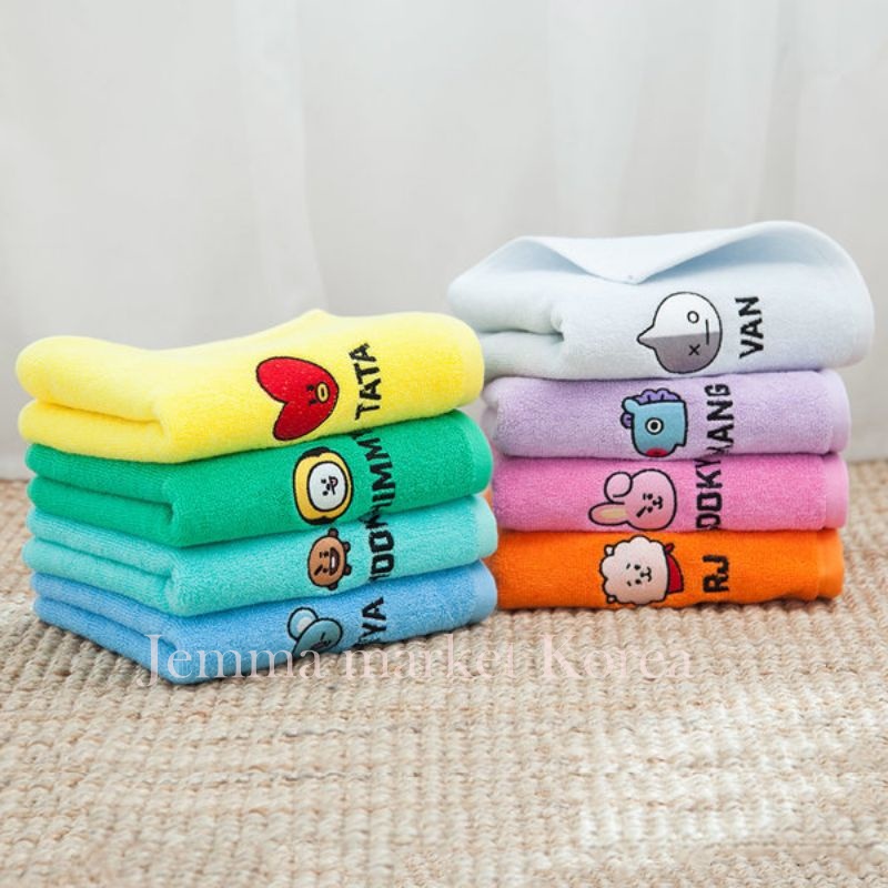 BT21 Name Facial Towel 1EA(40*80cm) 8Types Korea Face Cotton Towel Swim ...