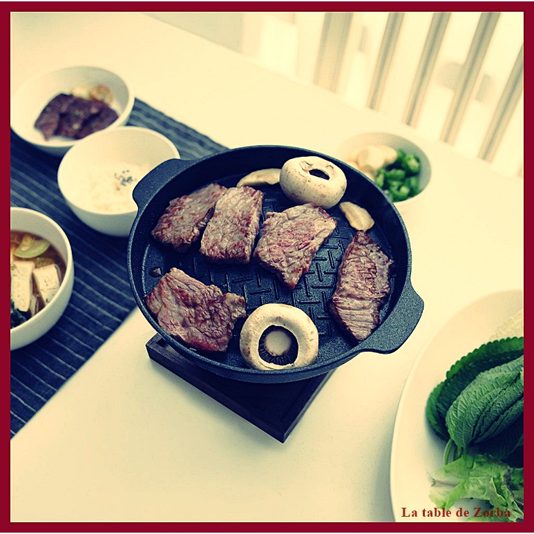 Made in Korea] Kitchen Art Korean BBQ Grill /Pork and Beef pan set ...